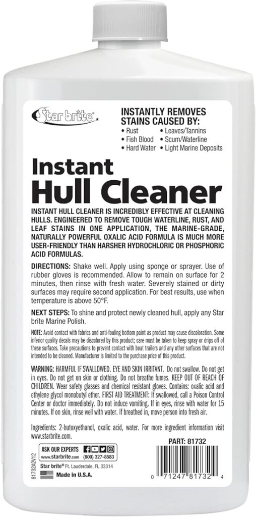 Starbrite Boat Hull Cleaner - Removing all rust stains, scum